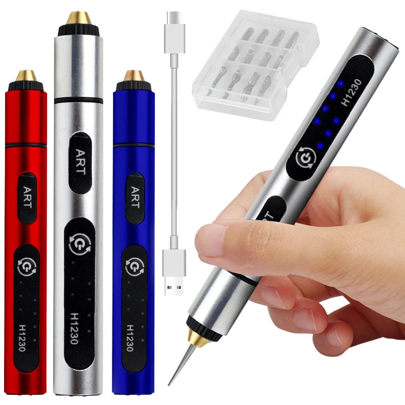 Mini Broca Sem Fio Elétrica Carving Pen 3 Velocidade USB Broca Sem Fio ...