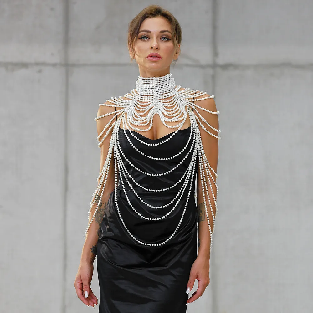 Pearl-Body-Chain-Jewelry-for-Women-Fashion-Handmade-Pearl-Body-Chain ...