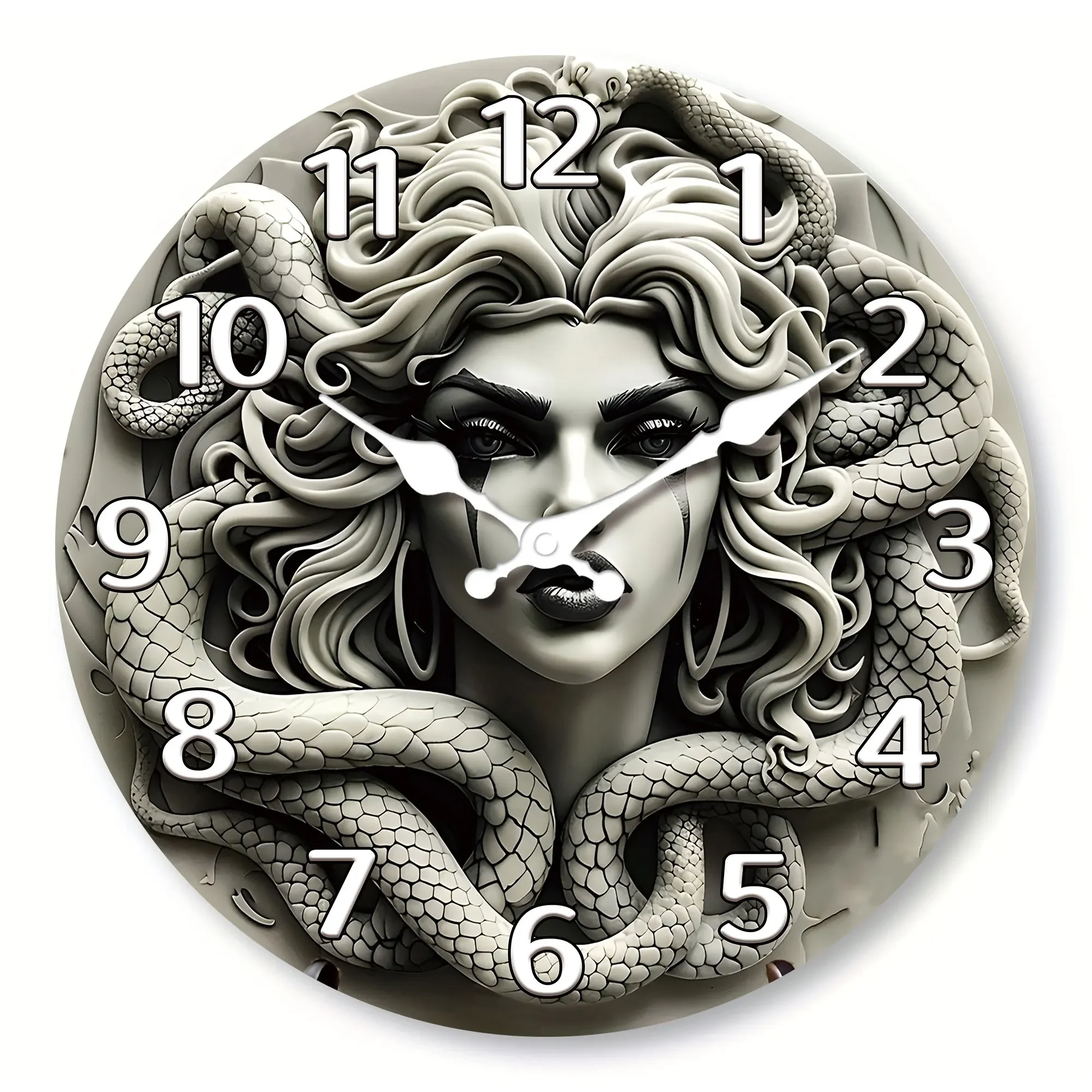 Creative Medusa theme wooden wall clock, modern design silent wall ...