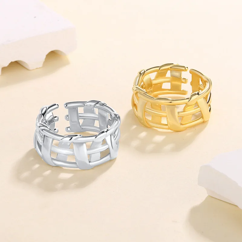 VENTFILLE-Silve-Color-Overlapping-Ring-for-Women-Girl-Gif-Weave ...