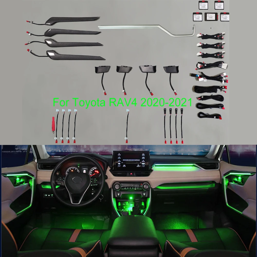 자동차 도어 대시 보드 분위기 램프 Led 인테리어 앰비언트 조명, 도요타 Rav4 2020 2021 용 장식 교체| | - AliExpress