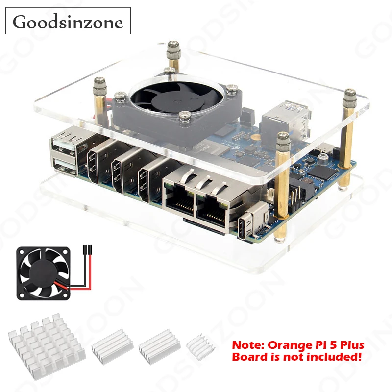 Orange Pi 5 Plus Case with Fan Heatsinks Kit, Orange Pi 5 Plus Shell ...