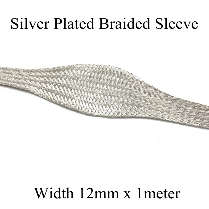 Silver-Plated-Copper-Braided-Sleeve-12mm-Metal-Sheath-Anti-Interference ...