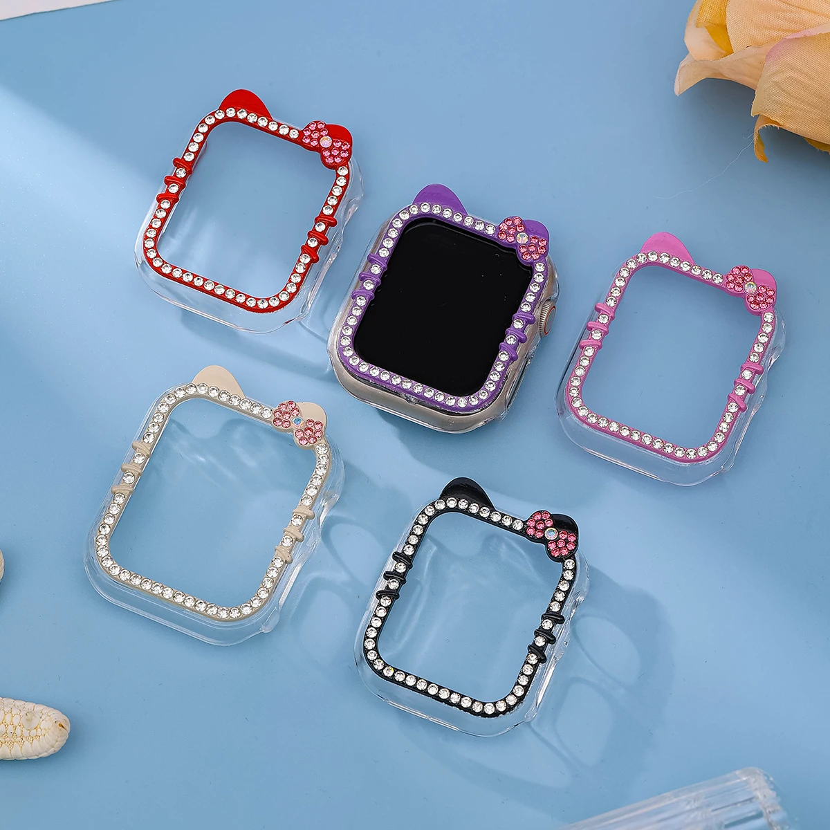 Cute diamond studded hollow case for Apple Watch S10/S11 42/46mm 49mm ...