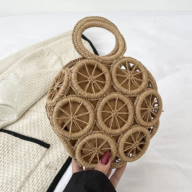 Summer-Retro-Pastoral-Rattan-Small-Round-Bag-Fasjopm-Style-Beach-Bag ...