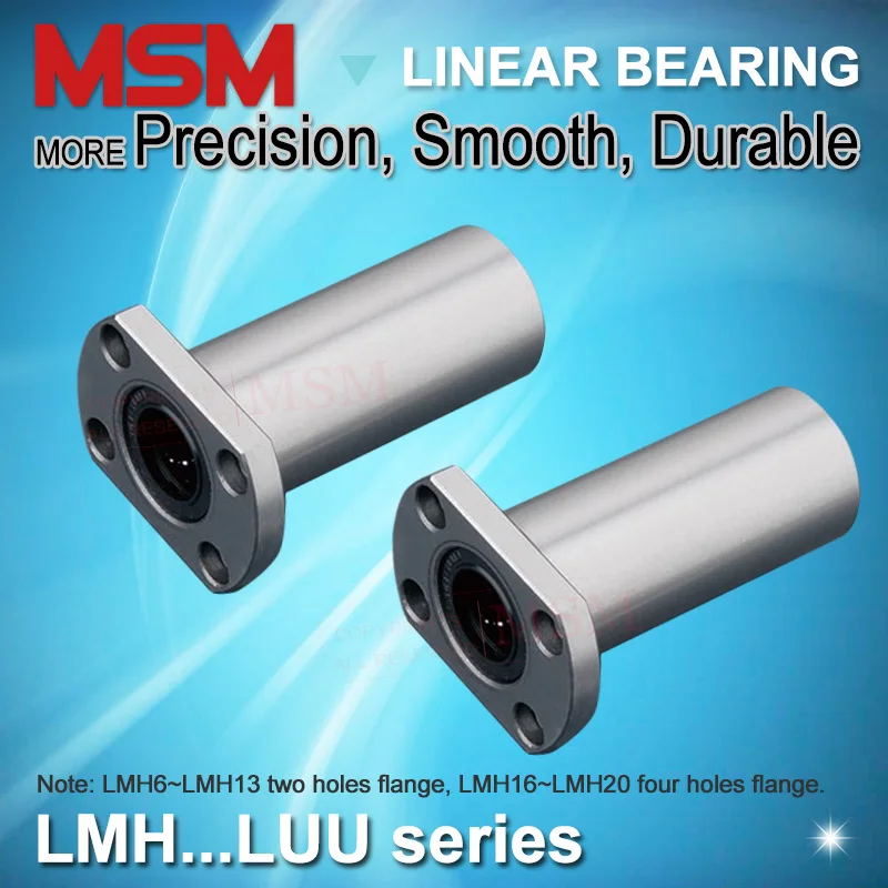 4pcs MSM 긴 타원형 플랜지 선형 베어링 LMH6LUU LMH8LUU LMH10LUU LMH12LUU LMH16LUU ...