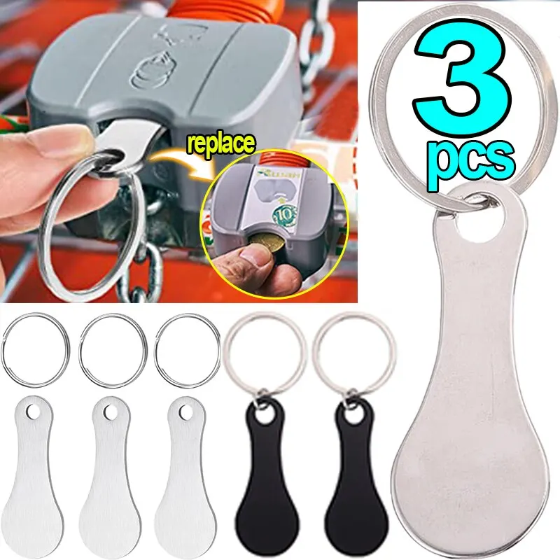 1-3PCS-Shopping-Cart-Token-Key-Ring-Recycled-Alloy-Key-Chain-Keyring ...