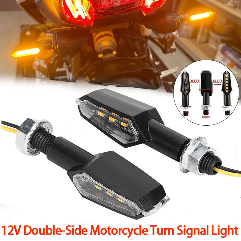 Motorcycle Turn Signal Lights LED Amber 12V 10mm Mini Moto Indicator ...