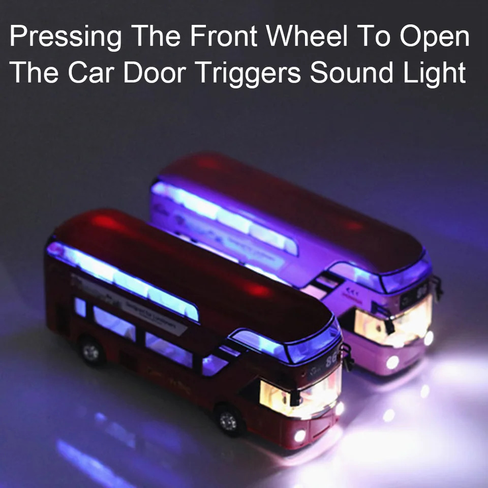 Double Decker Bus Toy Tourist Car Diecast Cars Toy Bus Toy Model Double ...