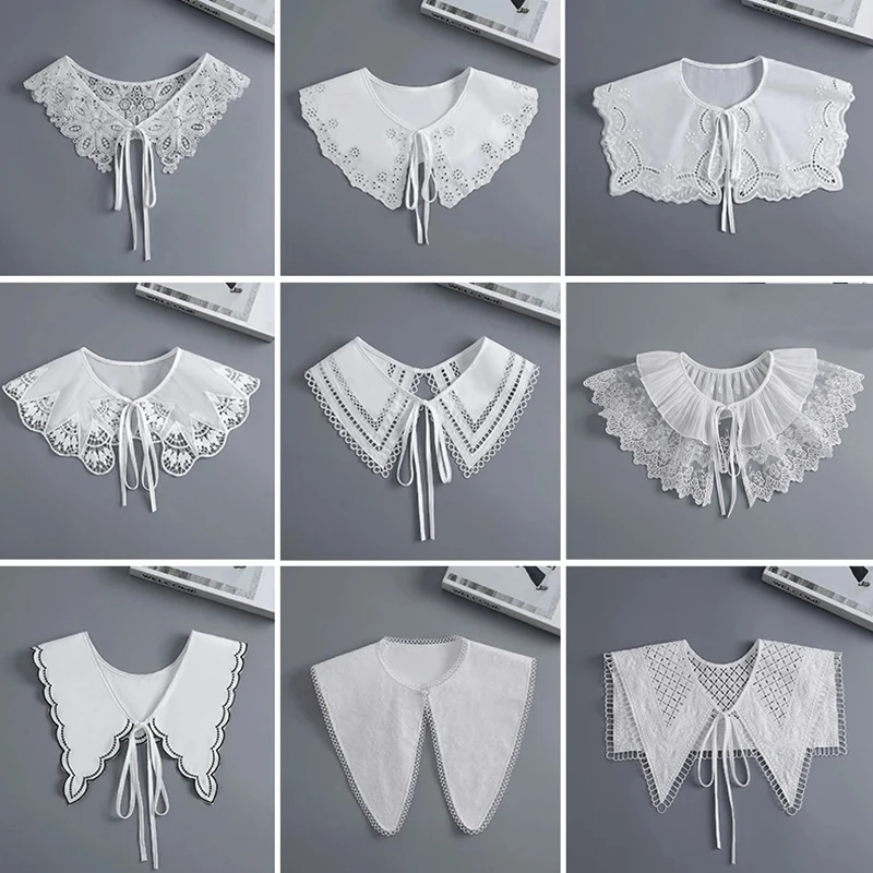 Linbaiway-Faux col à revers beurre doux pour femme, chemise, faux col ...