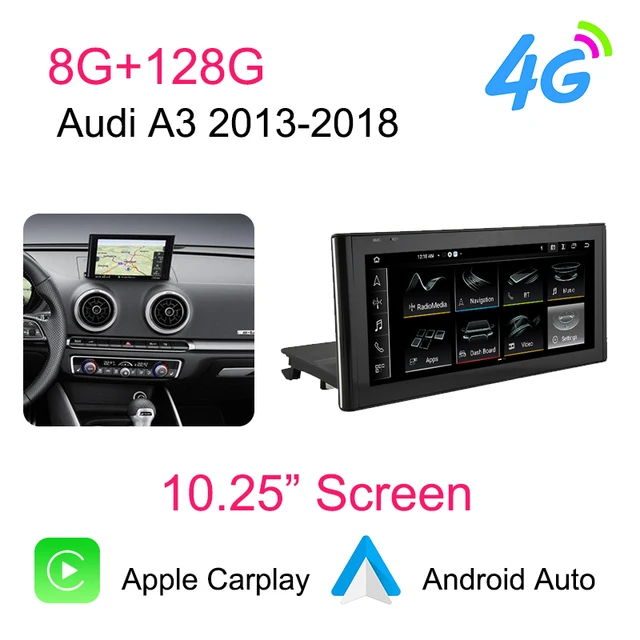 10.25" A3 8v Android 12 System Multimedia Stereo for Audi A3 2012-2020 ...