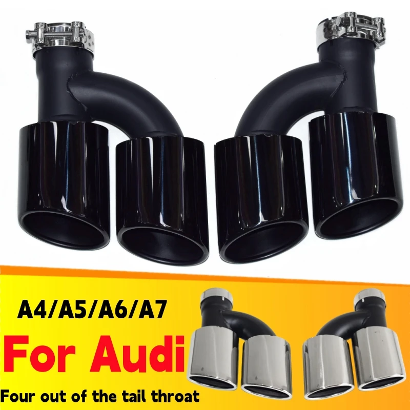 2pcs-set-Dual-Out-Stainless-Steel-Car-Rear-Exhaust-Pipe-For-Audi-A4-A5 ...