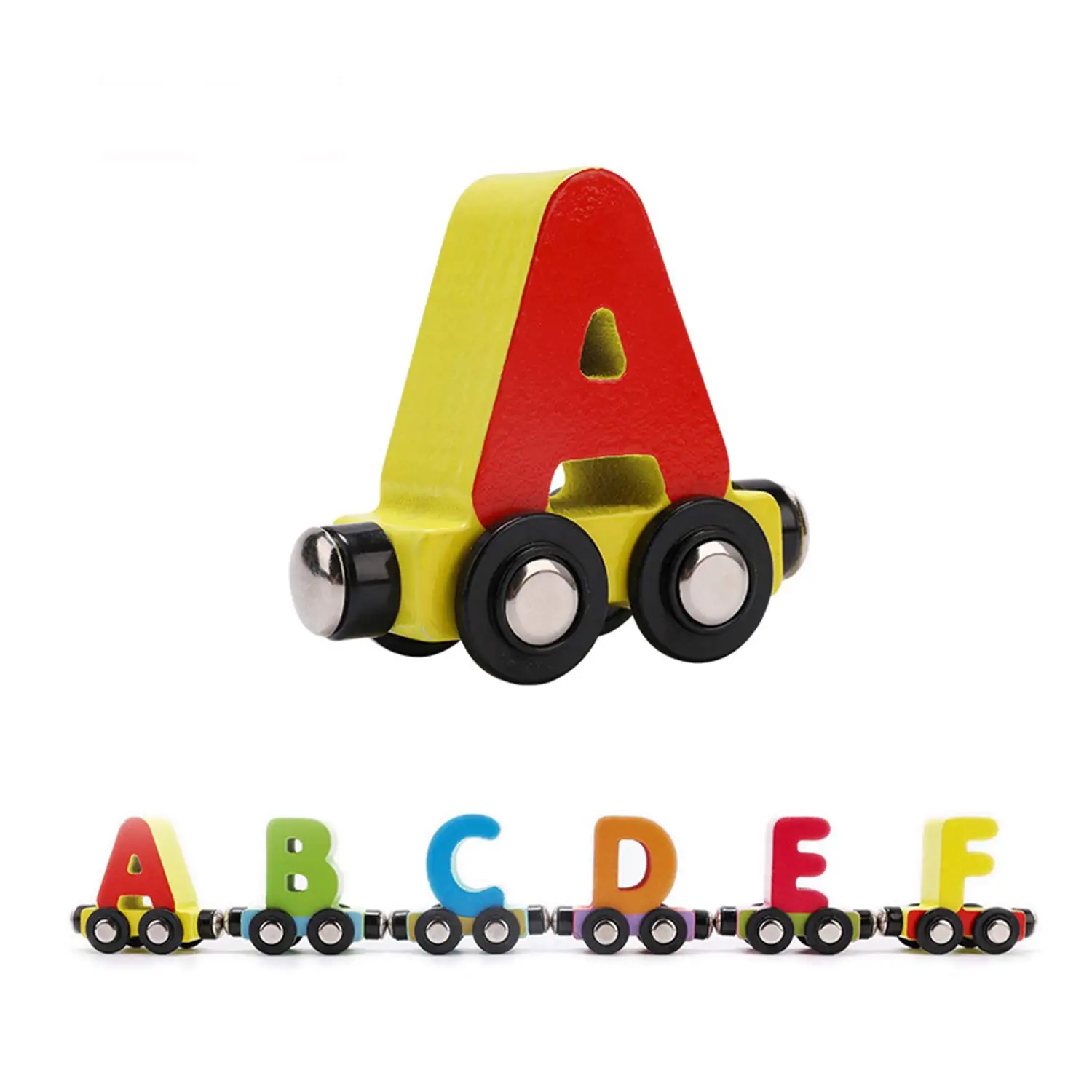 27-PCS-Wooden-Alphabet-Train-Toy-Wooden-Magnetic-Alphabet-ABC-Train-Set ...