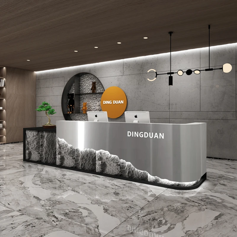 stainless steel hotel Reception Desks hairdressing shop cashier ...