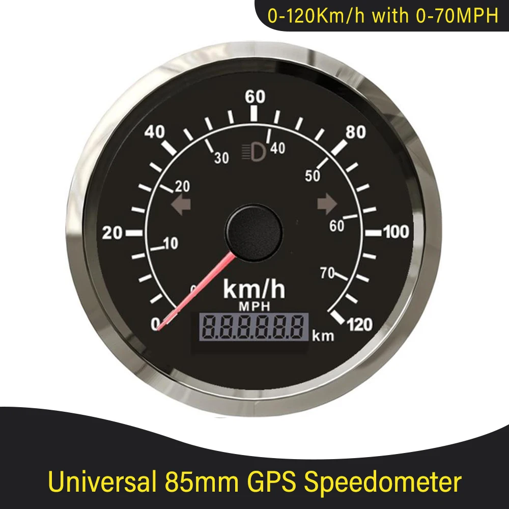 Waterproof Gps Speedometer 70mph 120km/h Adjustable Odometer With Gps ...