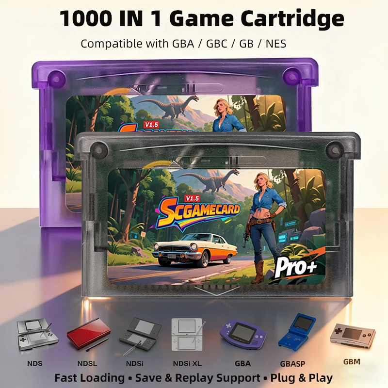 SCFW V1.5 Firmware GBA Card Mini Game Cartridge with RTC 1000+ Games ...