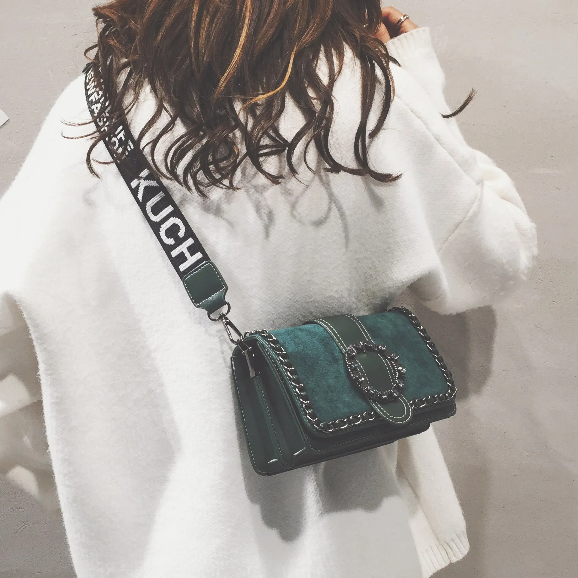 Women-s-Leather-Frosted-Square-Sling-Bag-Shoulder-Messenger-Bag ...