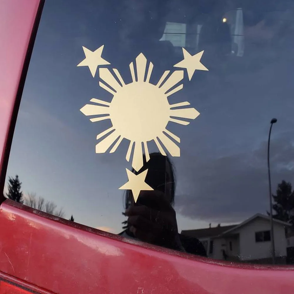 Philippines Flag Car Decal, Sun Sticker, Filipino Pinoy Pride, Car ...