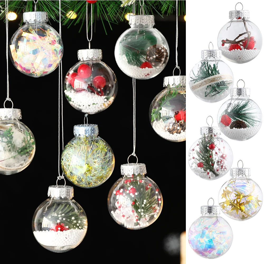 Bolas de Navidad de cristal estilo globo de nieve, adornos colgantes ...