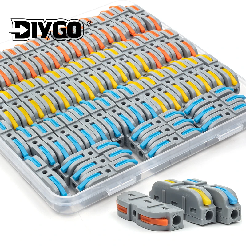 60PCS-Set-Quick-Compact-Copper-Conductor-Wire-Cable-Connector-Push-in-1 ...