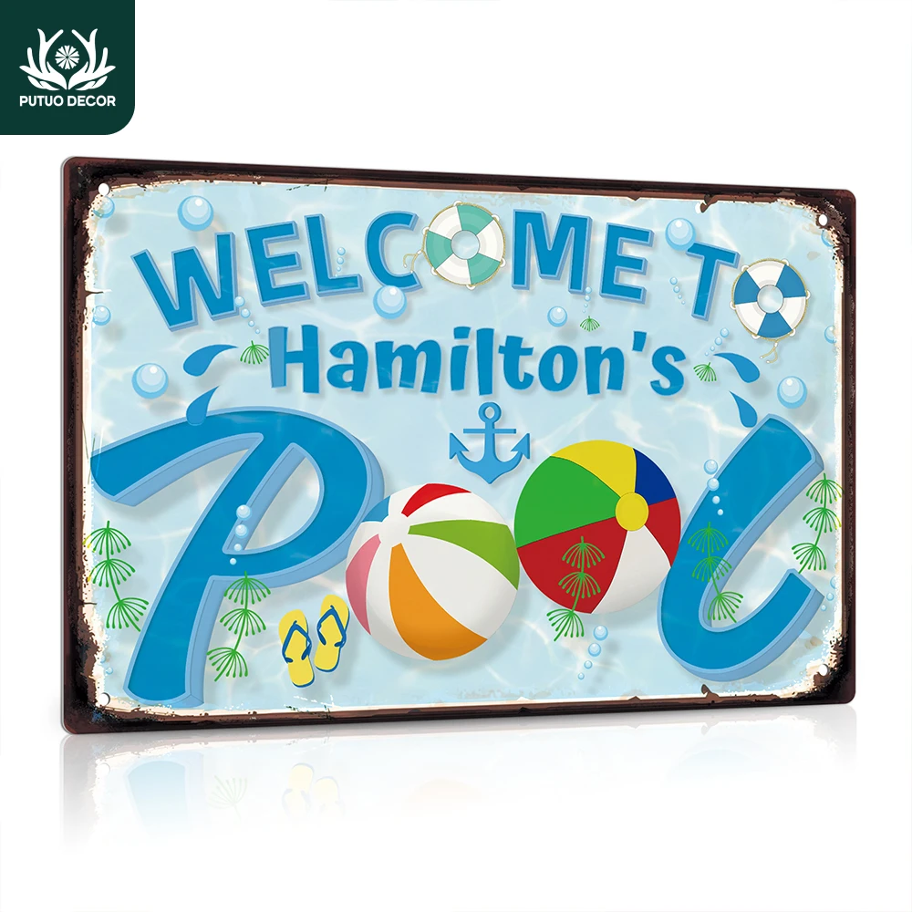 Putuo-Decor-Personalized-Pool-Sign-Custom-Name-Indoor-Outdoor-Swimming ...