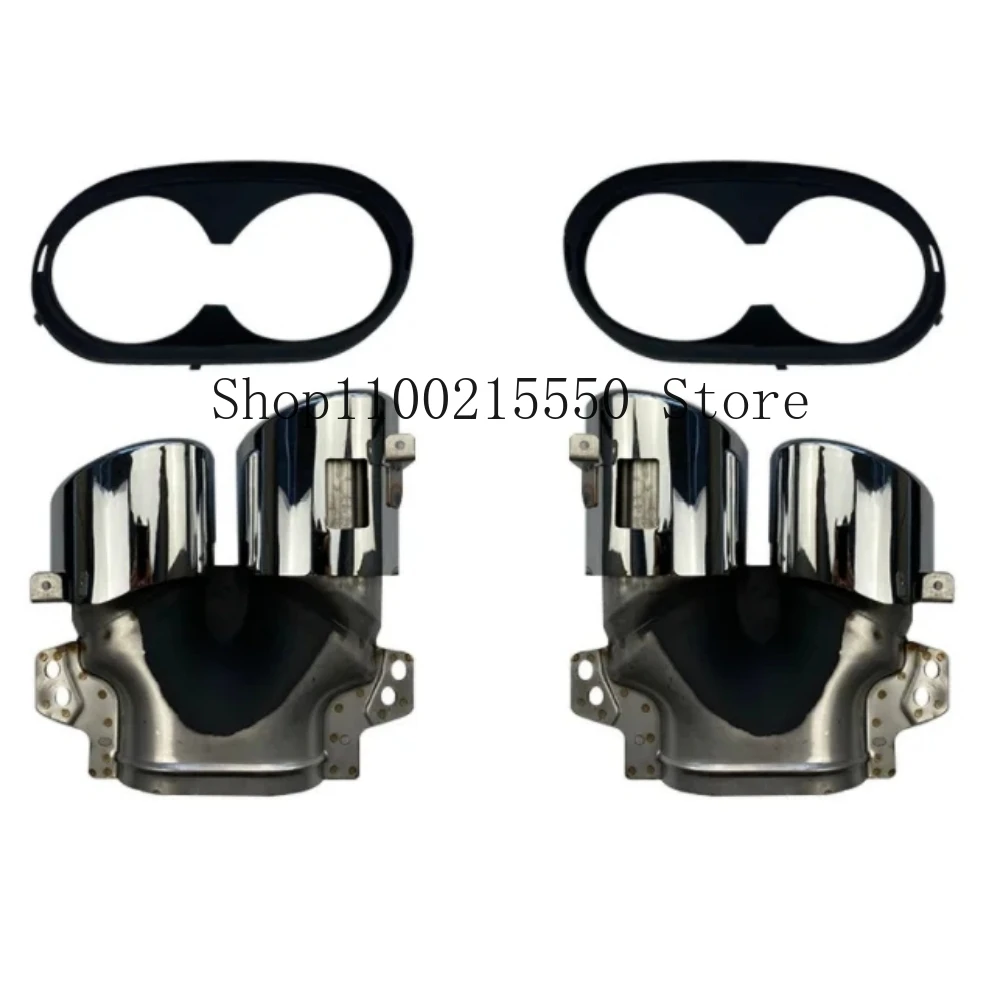 Bright-silver-Rear-Bumper-Diffuser-Spoiler-Lip-exhaust-tailpipe-For ...