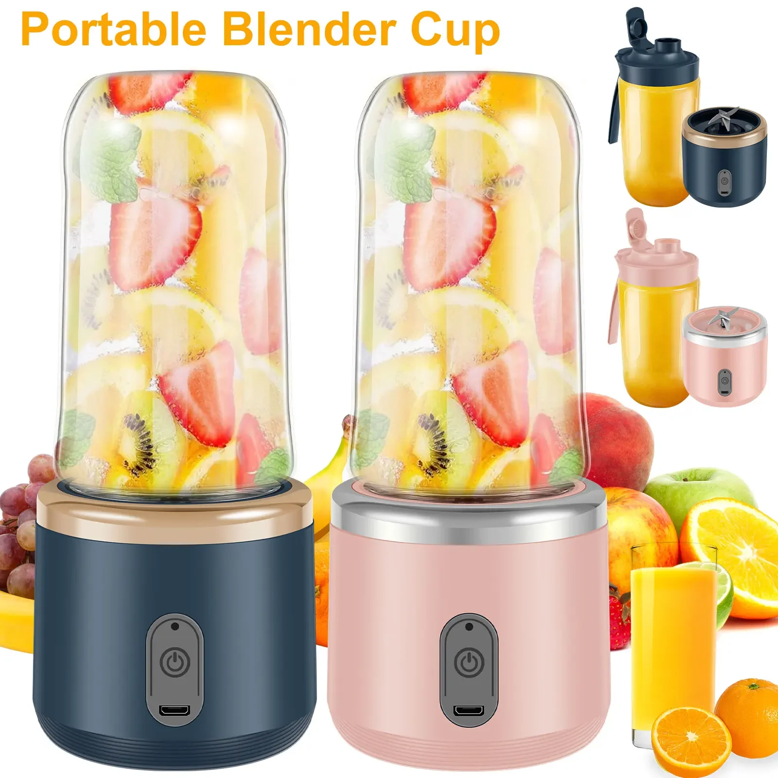 Mini-Juice-Blender-380ml-Portable-Blender-Cup-6-Blade-Juice-Mixer ...
