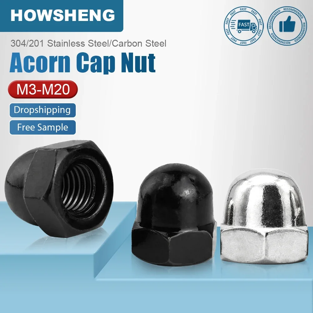 1-50pcs Hex Acorn Cap Nut M3 M4 M5 M12 M14 M16 M18 201/304Stainless ...