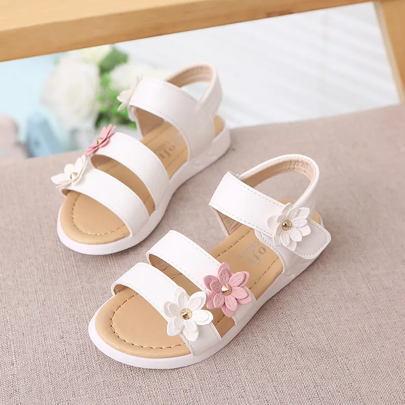2024-Summer-New-Girls-Sandals-Kids-Floral-Sandals-with-3-Flowers ...