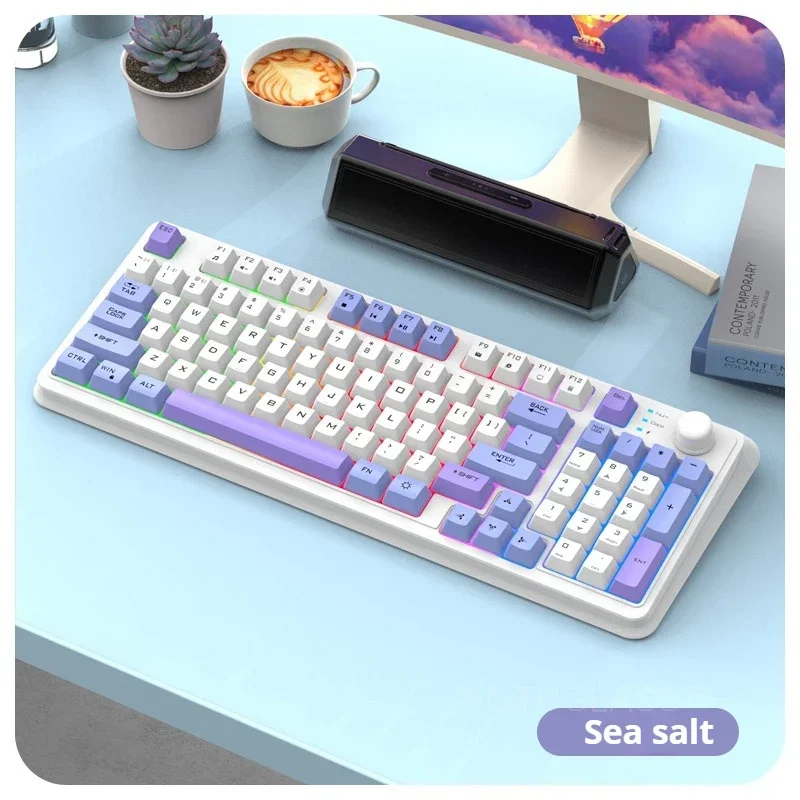 Wireless-Keyboard-94-Keys-Dual-Mode-Bluetooth-with-RGB-Rainbow ...