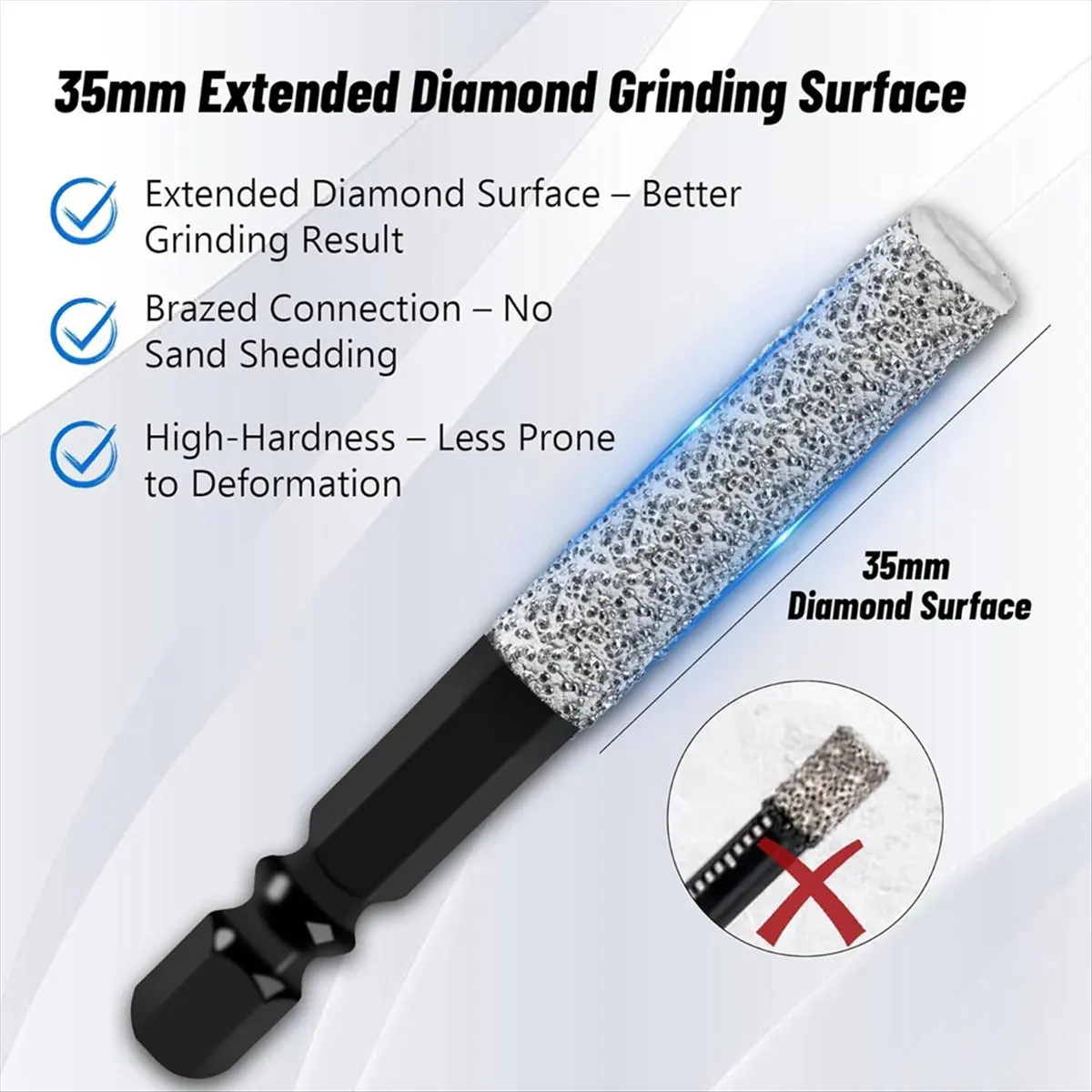 *ESTR 12PCS Diamond Drill Bit Set, 35mm Extended Diamond Brazed ...