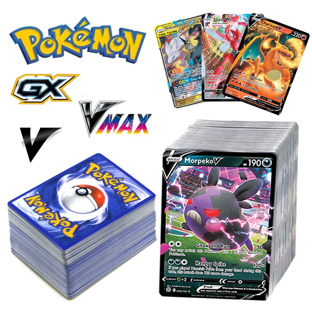 50pcs Pokemon Vstar V Vmax GX MEGA EX English Series การ์ด Pokémon ...