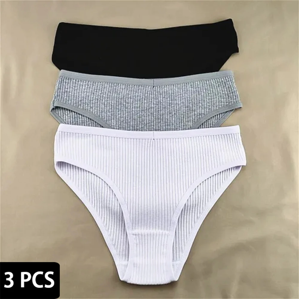 3-Pcs-Set-High-Quality-Cotton-Underwear-Women-s-Panties-Solid-Color ...