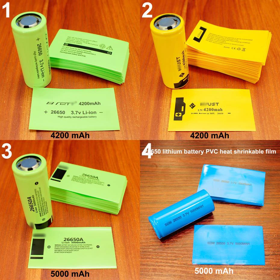100pcs/lot 26650 Lithium Battery Pvc Shrink Sleeve 26700 Battery Cover ...