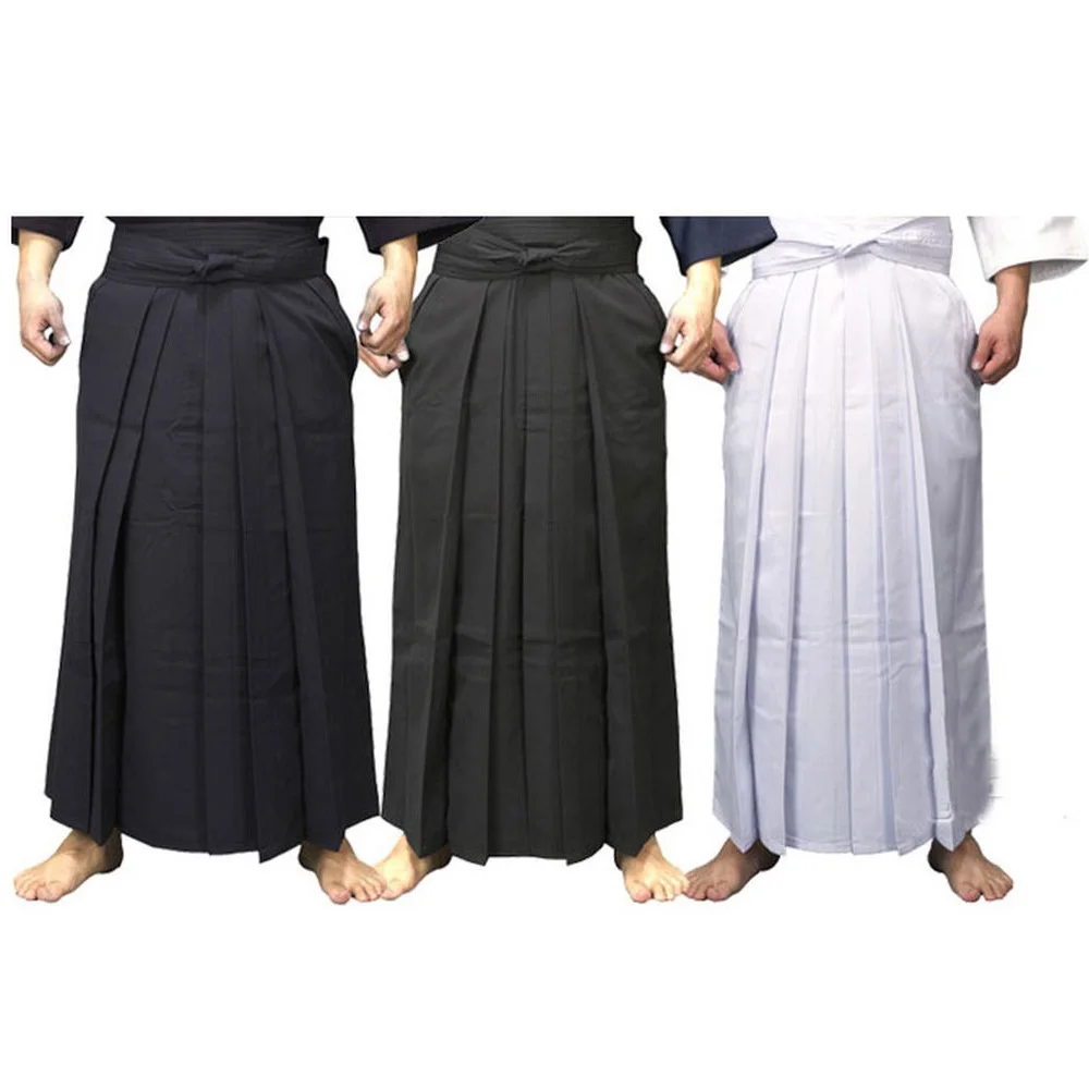 4colors UNISEX Hakama Kendo Uniform Suits Hapkido Martial Arts Pants ...