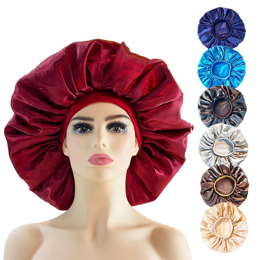 6Pcs/Lot Satin Bonnet Sleeping Caps Satin Hair Bonnet For Sleeping ...