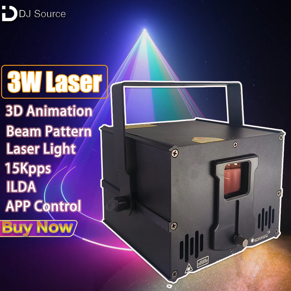 With APP Control 3W RGB Laser Light Animation Beam Pattern ILDA DMX ...