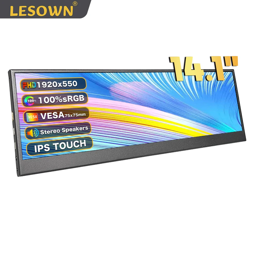 LESOWN-Monitor-secundario-de-pantalla-t-ctil-14-1-pulgadas-IPS-1920x515 ...