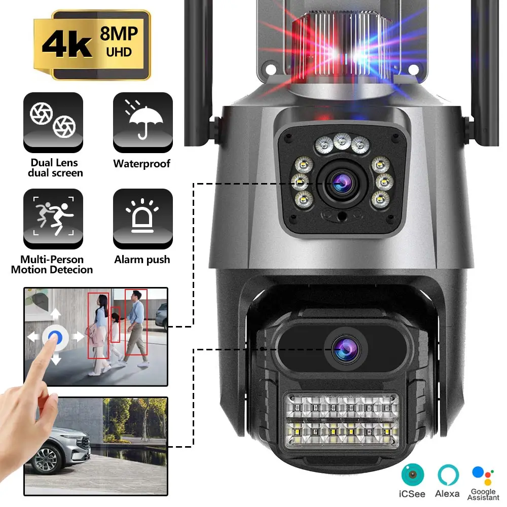 4K-8MP-Wifi-Camera-Dual-Lens-Security-Protection-Waterproof-Security ...