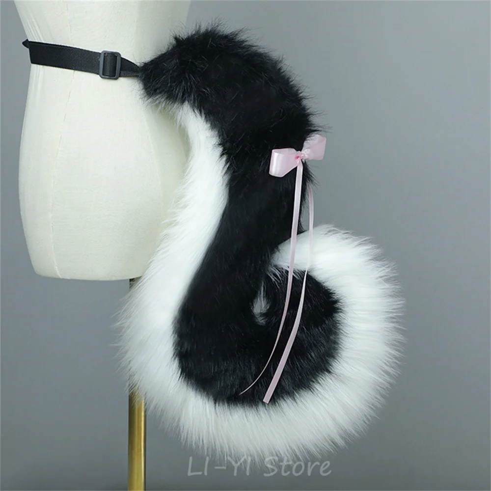 Handmade Cosplay Long Tail Anime Fluffy Cute Fox Cat Wolf Dog Tail with ...
