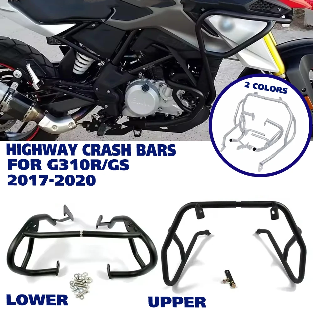 Motorcycle Upper&Lower Crash Bars Engine Guard Bumpers Tank Protector ...