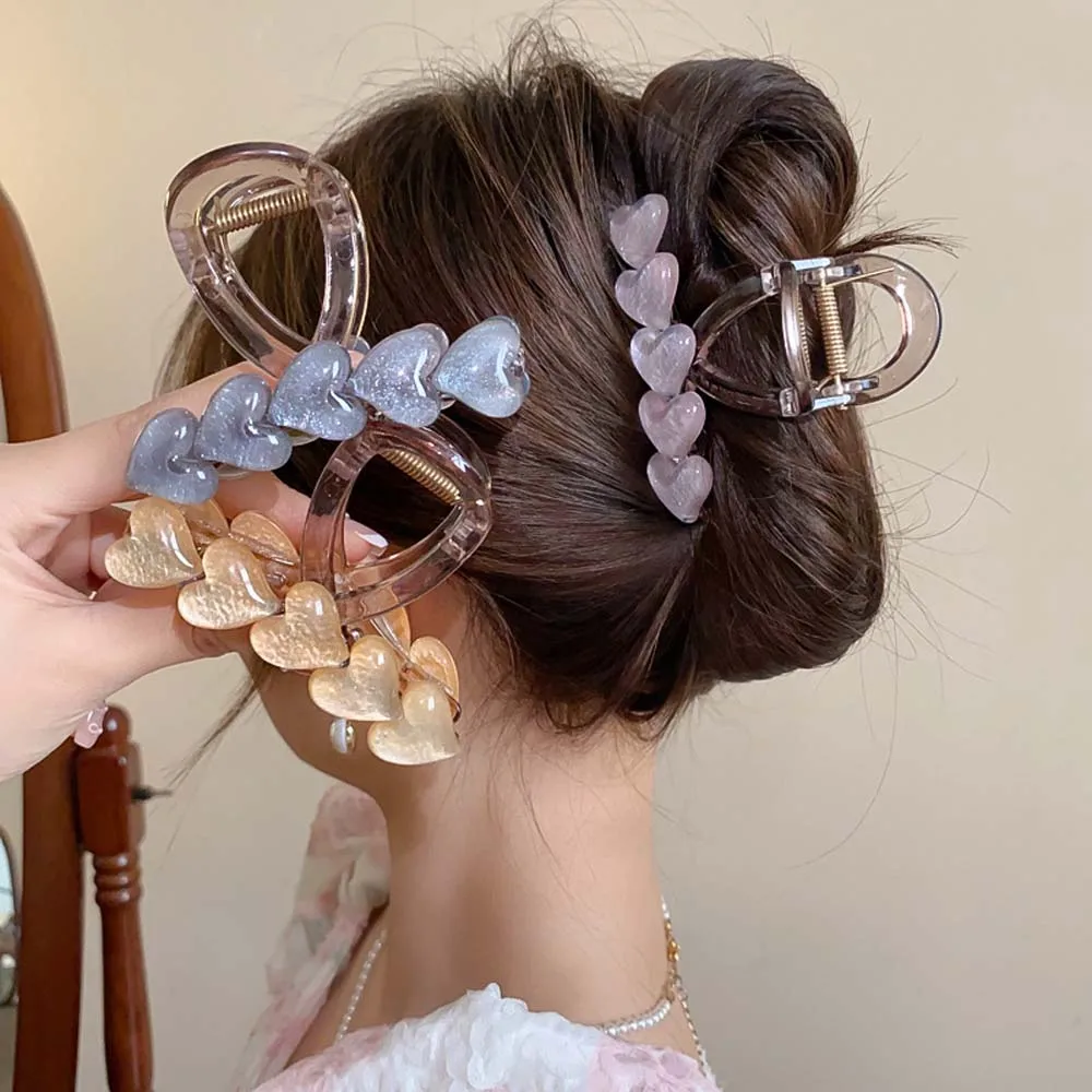 Resin-Love-Heart-Hair-Claw-Fairy-Acrylic-Shark-Clip-Heart-Claw-Clip ...