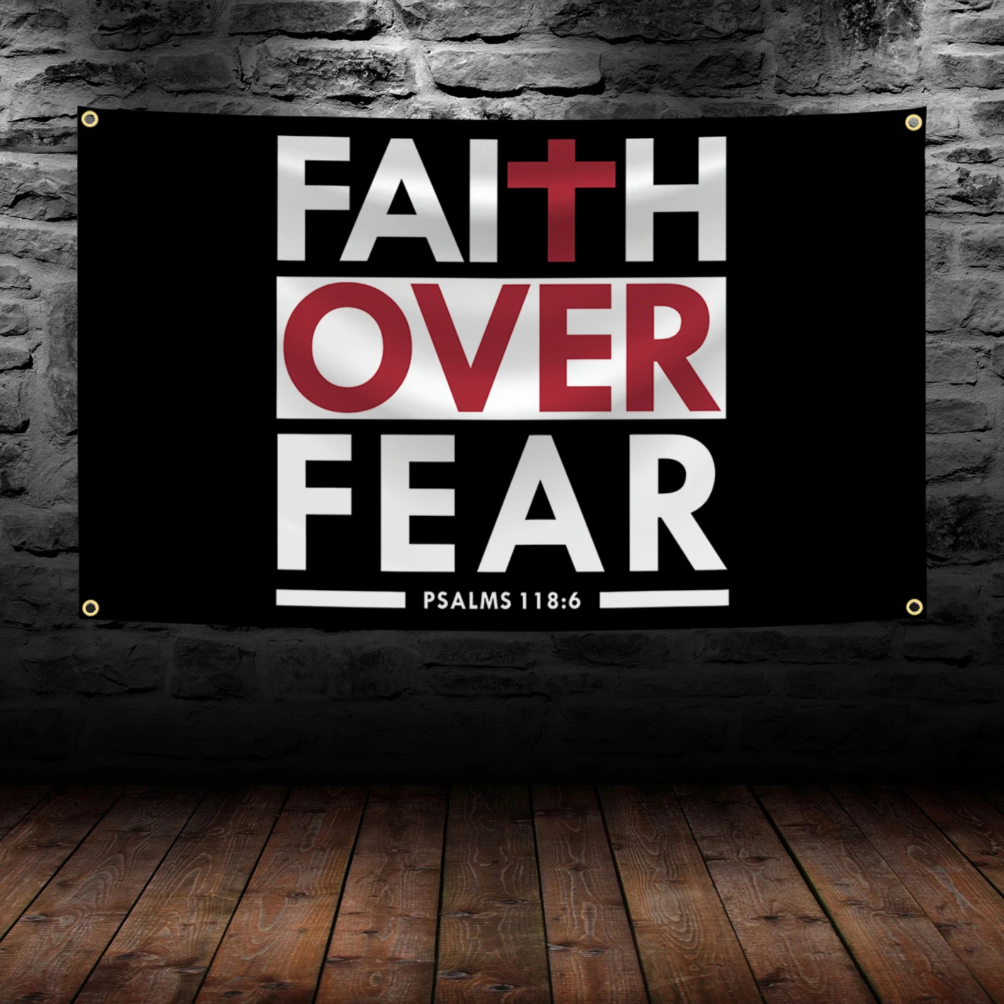 90x150cm Faith Over Fear Bible Scripture Verse Christian Tapestry Meme ...