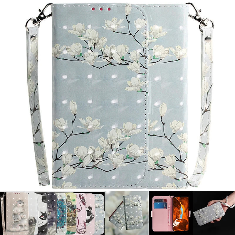 Painted Flip Leather Magnetic Case For Samsung Galaxy NOTE 8 9 10 Lite ...