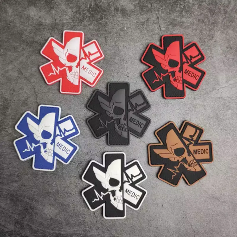 3D-Luminous-MEDIC-Skull-Hook-and-Loop-Patch-Badge-Armband-Personalized ...