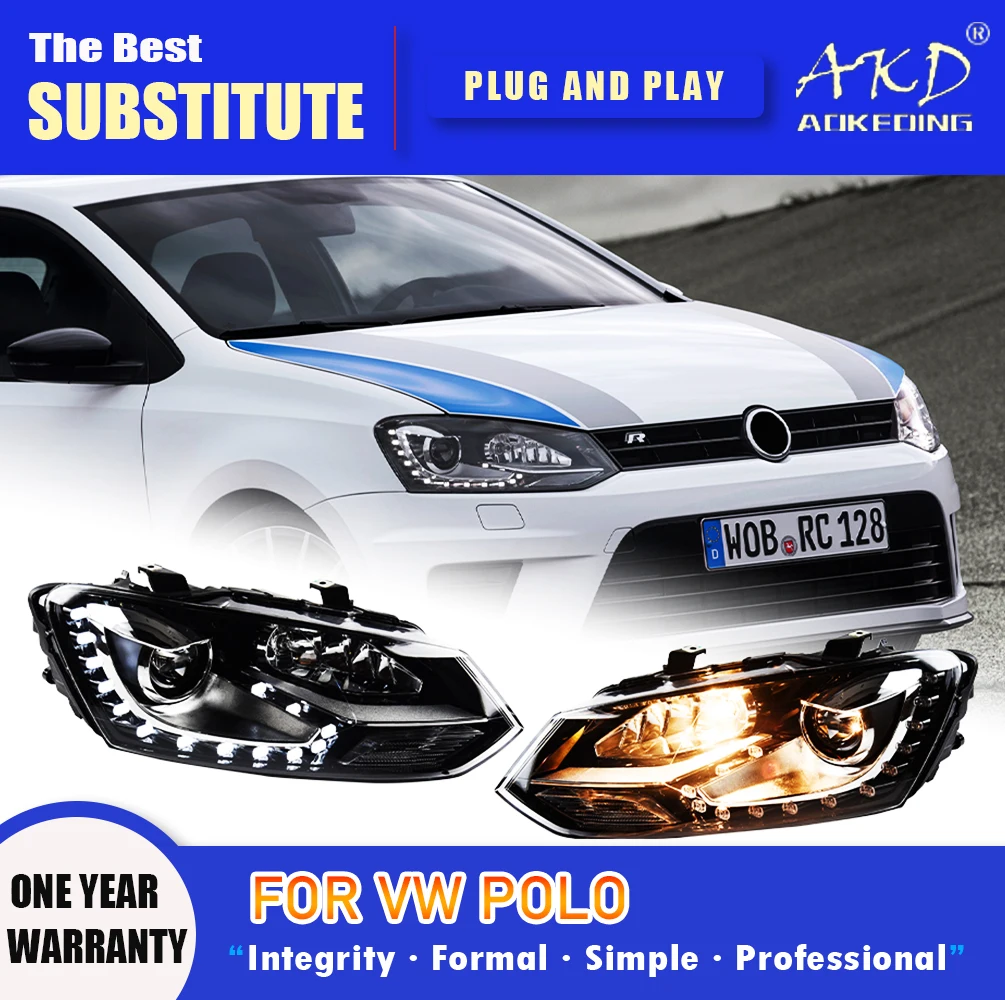 AKD-Head-Lamp-for-VW-POLO-LED-Headlight-2011-2018-Headlights-POLO-DRL ...