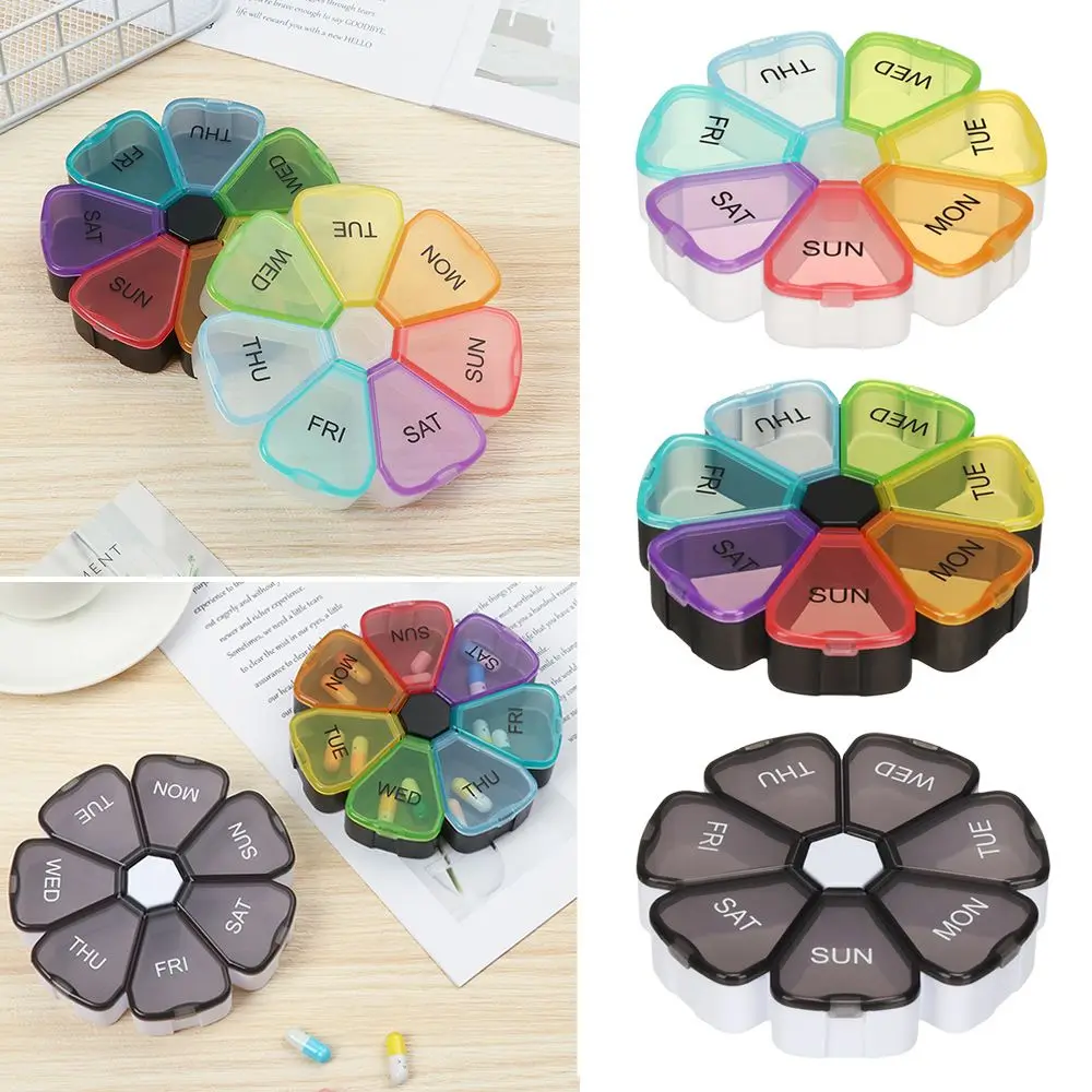Weekly Travel Organizer Storage Box Portable Medicine Organiser Pill ...