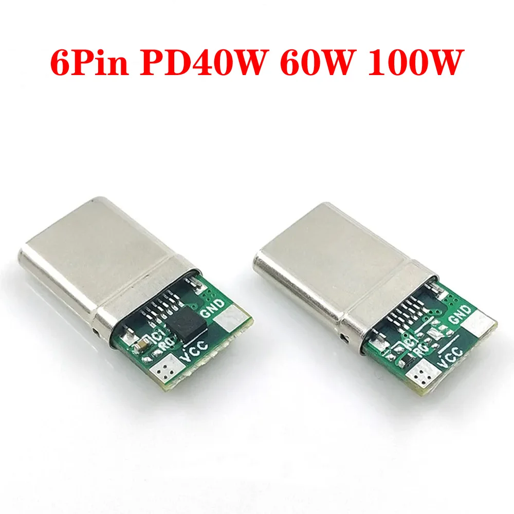 1PCS-USB-3-1-Type-C-PD-100W-Connector-8Pin-Male-Receptacle-Adapter-to ...