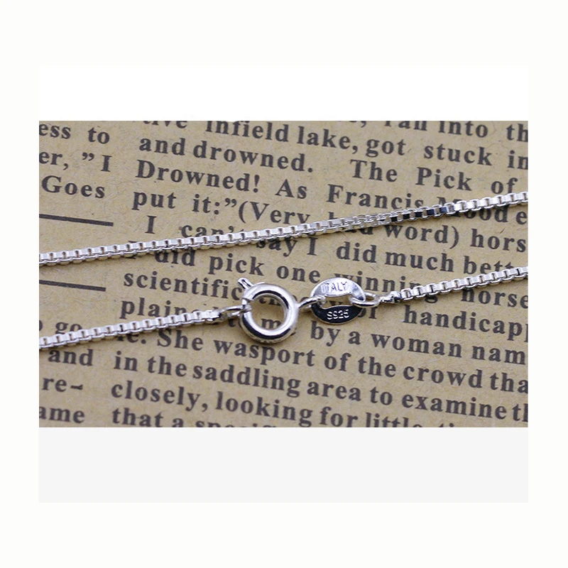 wholesale 925 Sterling Silver 0.8mm Box Chain Necklace for Women Girls ...