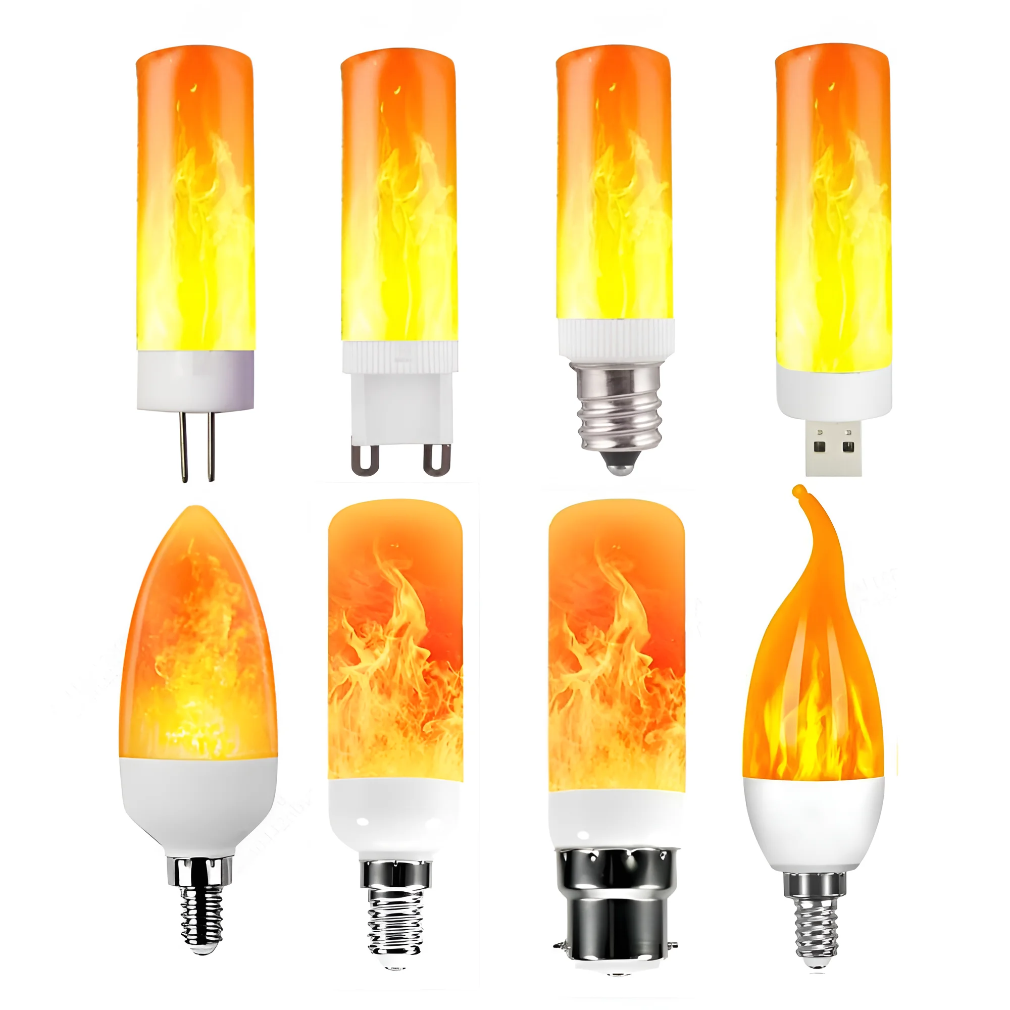Led-Usb-G4-G9-E14-E27-B22-Sfeer-Licht-Vlam-Knipperende-Kaarslichten ...